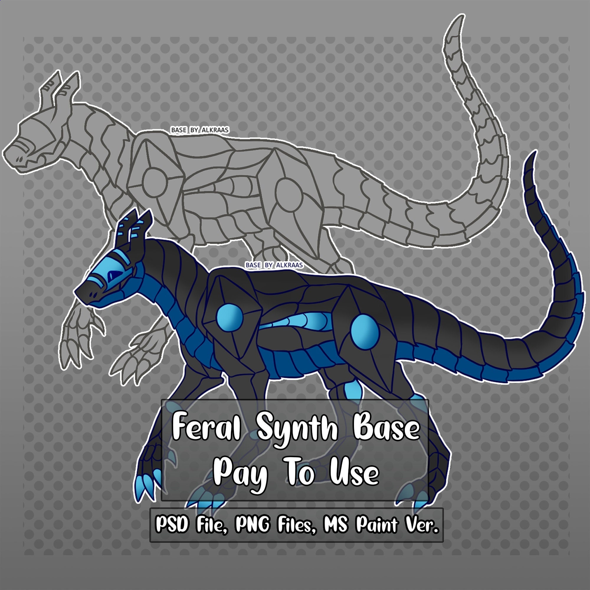 Feral Synth Base Furry Mech Robot Lineart Etsy