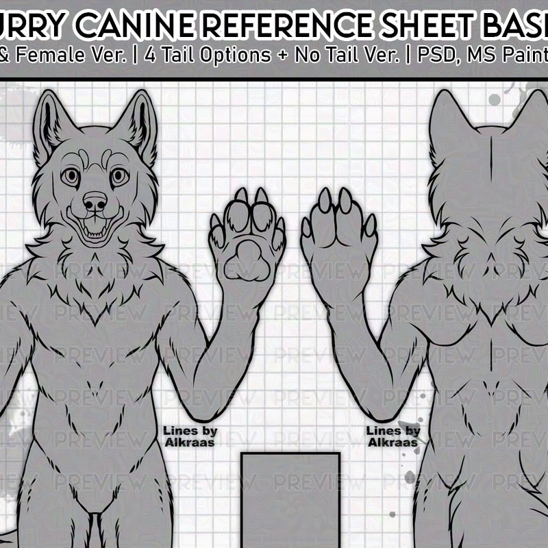 Furry Ref Sheet Base - Etsy