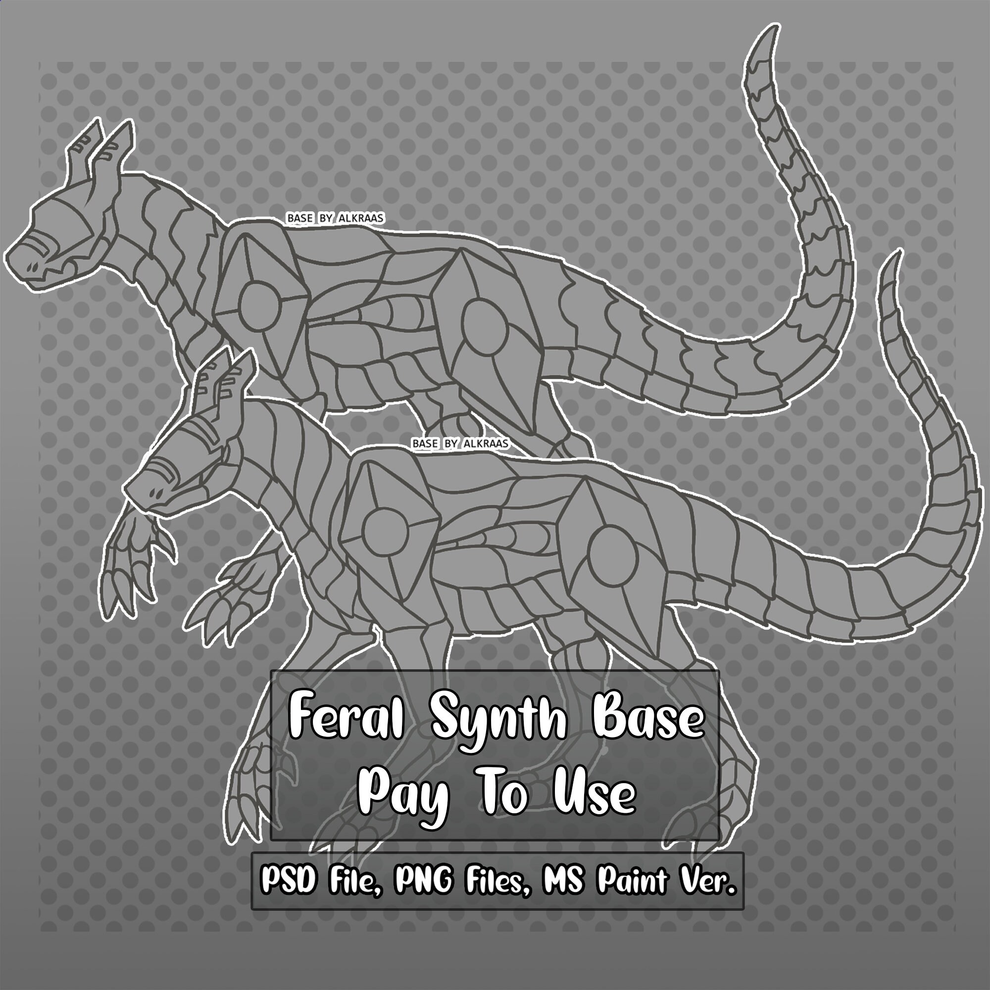 Feral Synth Base Furry Mech Robot Lineart - Etsy