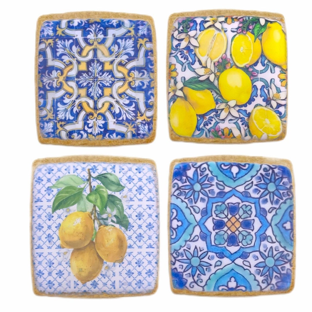 Mediterranean Tile Custom Cookiessicilian, Italian Positano, Lemon Tile ...