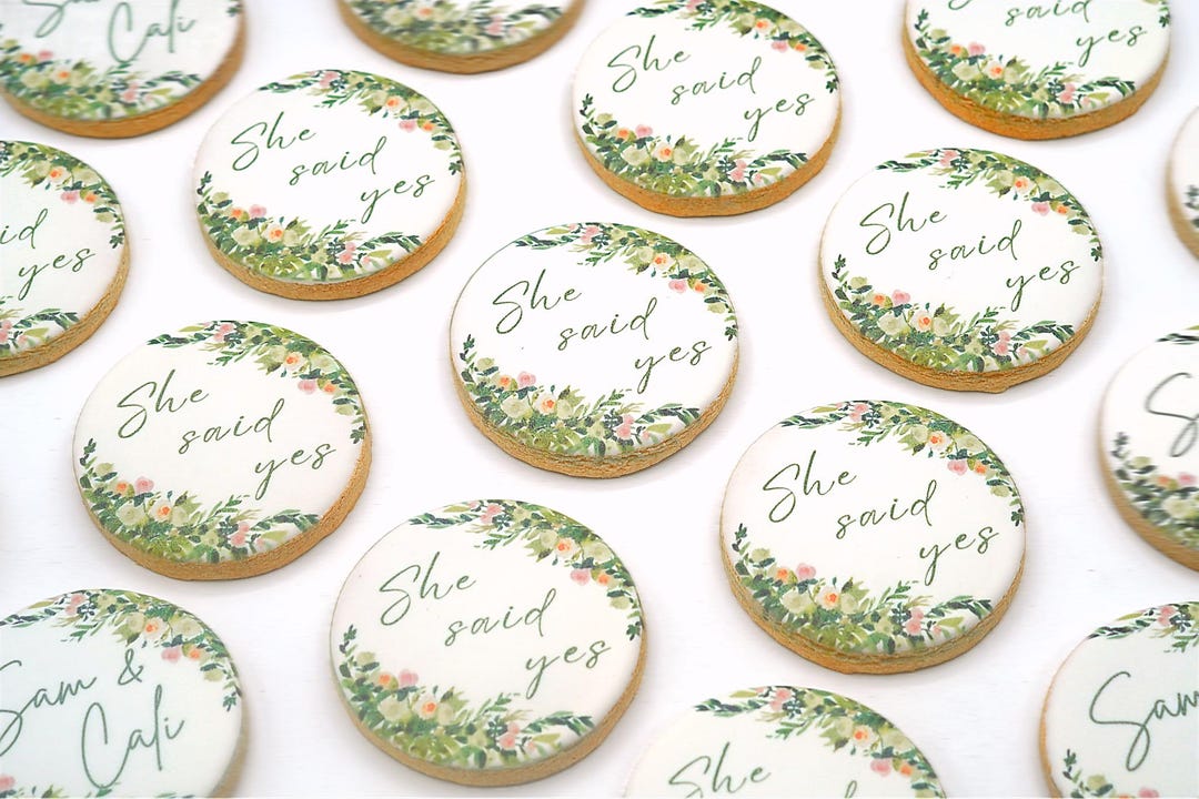 CUSTOM COOKIES she Said Yes Bridal Shower, Wedding, Engagement Cookies ...