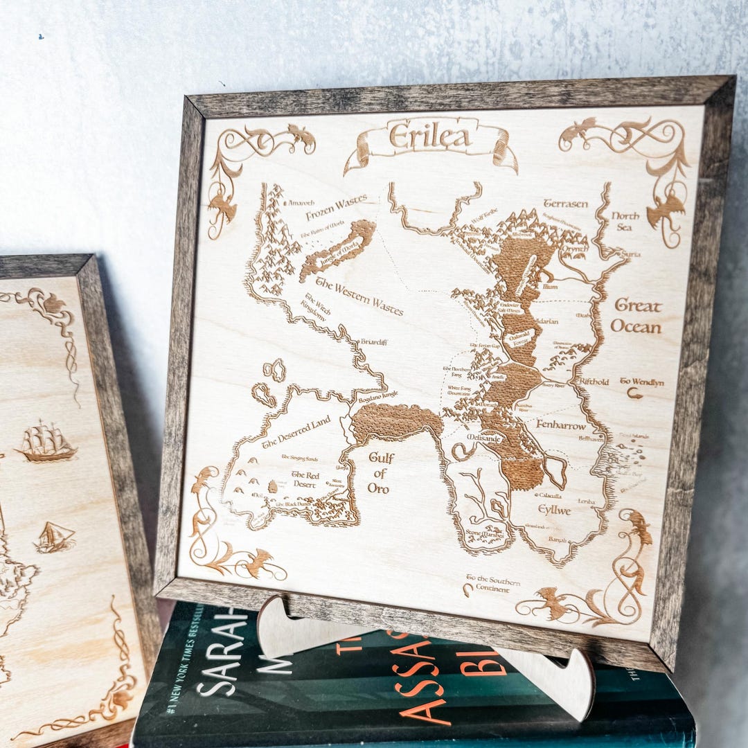 Erilea Map, Throne of Glass Wooden Wall or Bookshelf Decor - Etsy