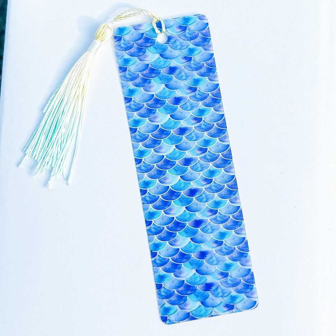 Dragon Scale Bookmark: Acrylic Mermaid Fin With Ombre Tassel - Etsy