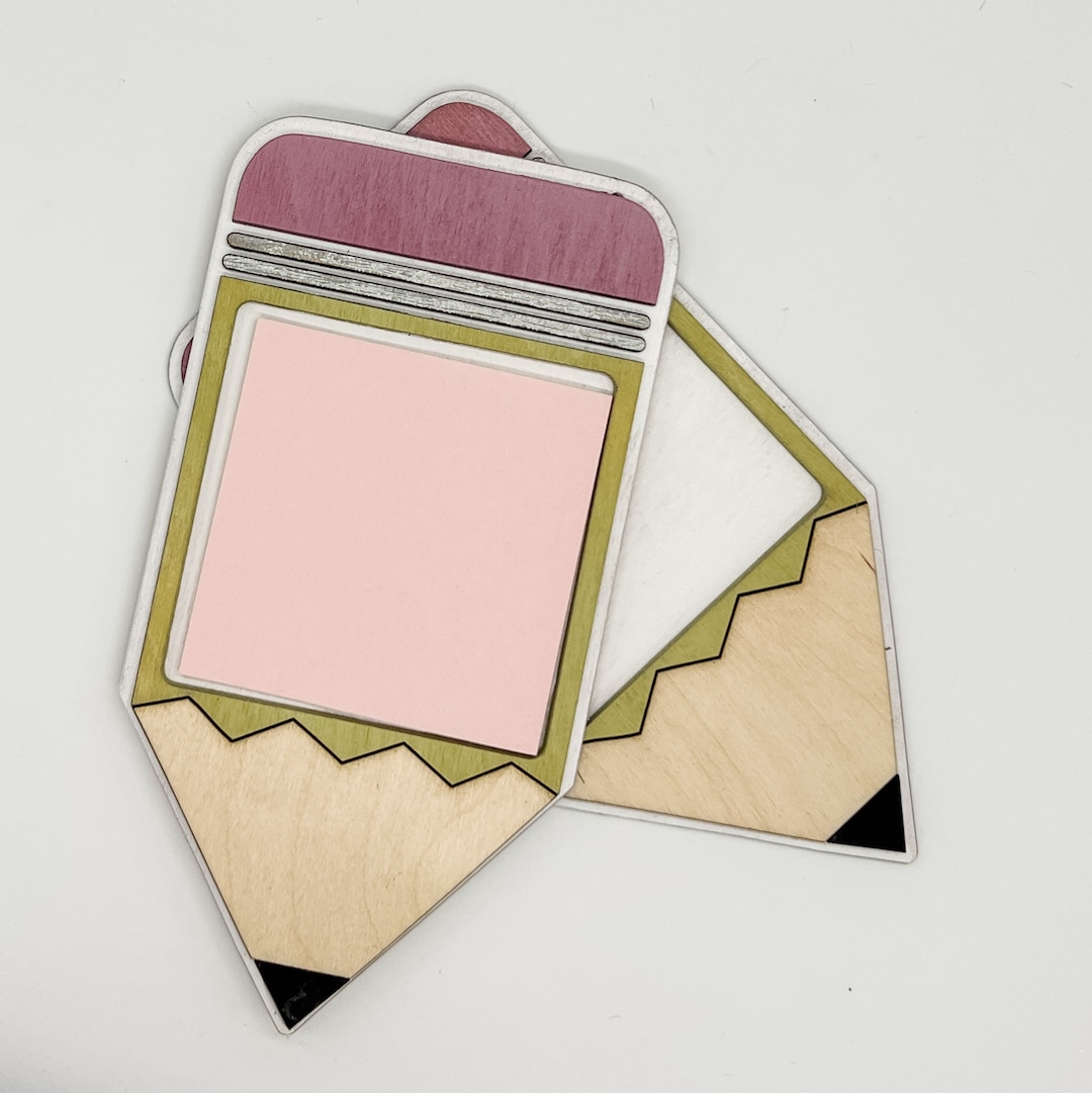 Pencil Shaped Post It Note Holder, Teacher Gift, End School Year ...