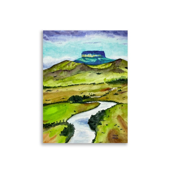 Tepui Art Print Table-top Mountain Watercolor Travel | Etsy