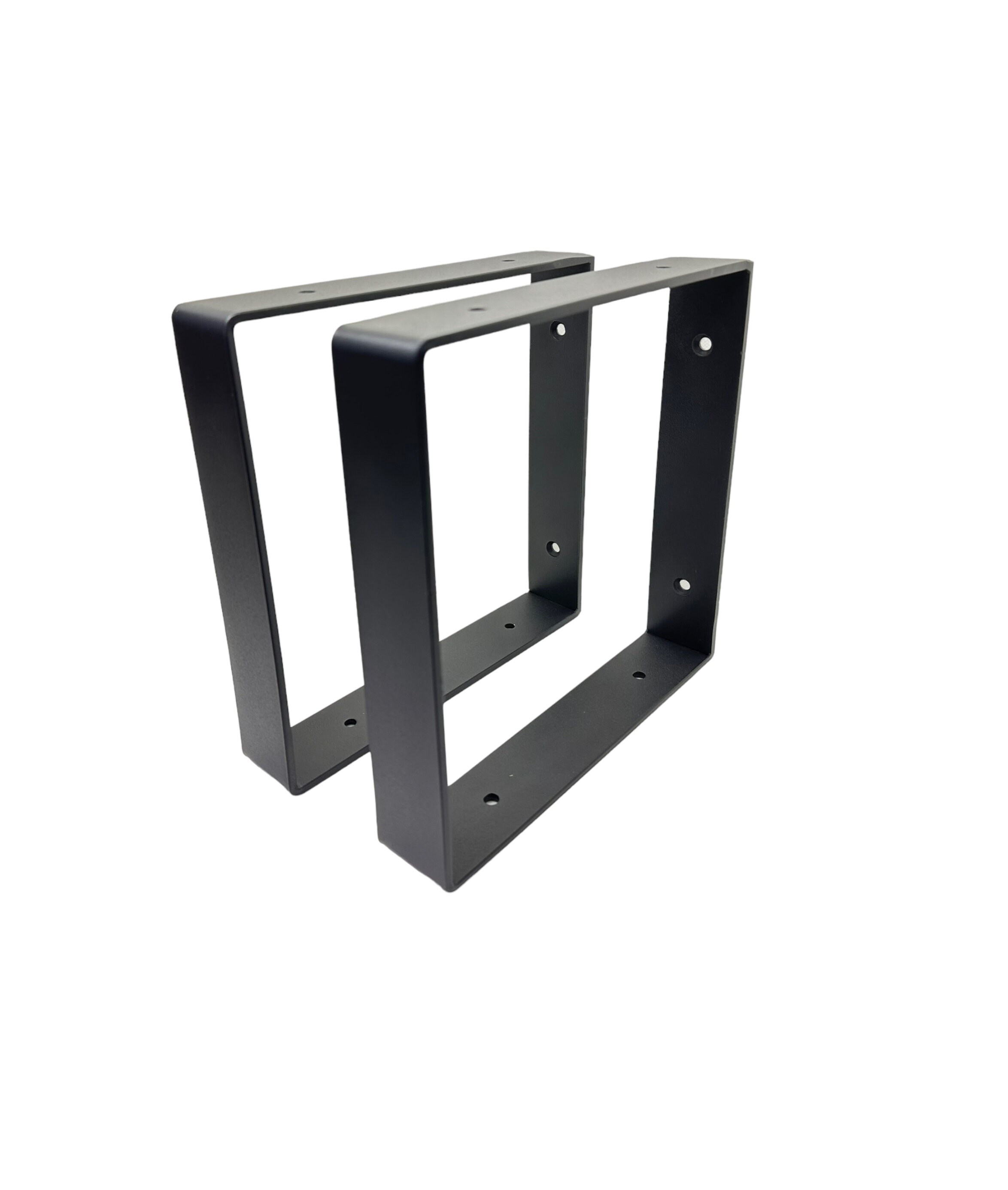Maison DAM 2x Industriële vierkante plankbeugels Mat zwart gepoedercoat ...