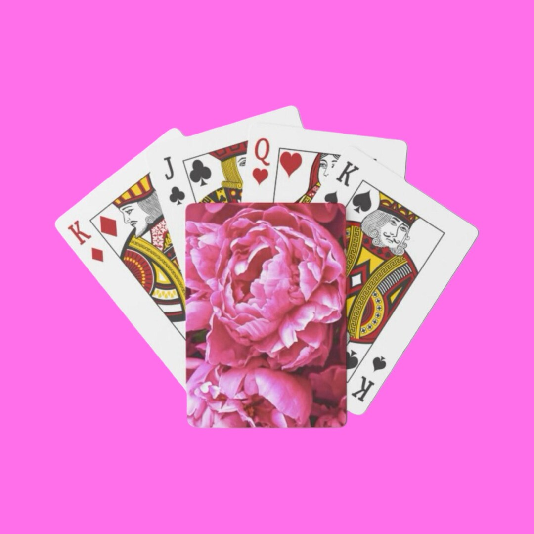 Pink Peonies Playing Cards - Etsy