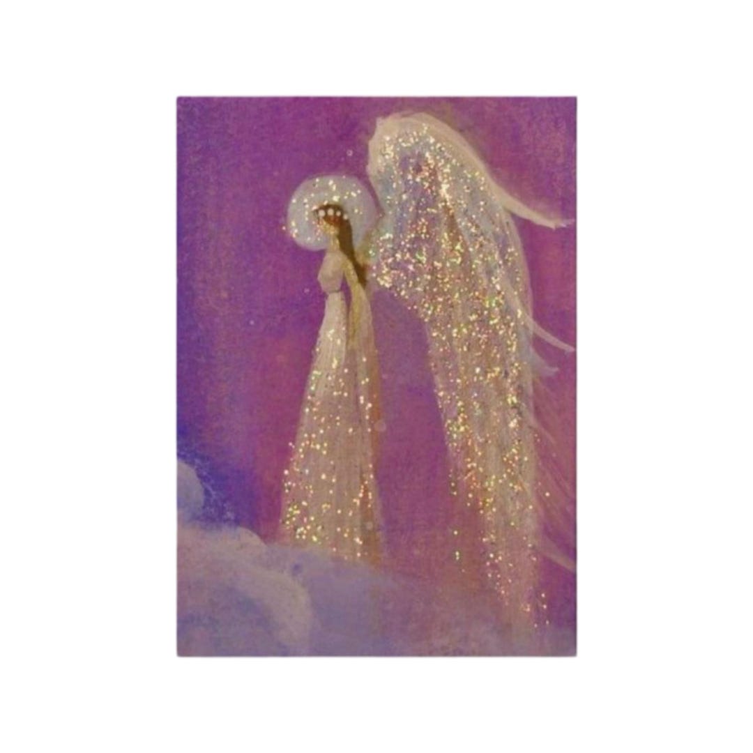 Sparkly Angel Photo Card: 5x7 Blank Inside - Etsy