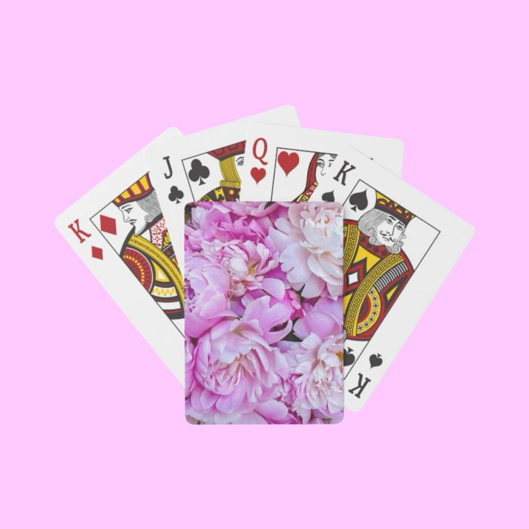 Light Pink Peonies Playing Cards - Etsy