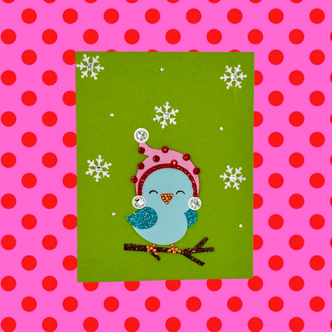 Holiday Bluebird Card - Etsy