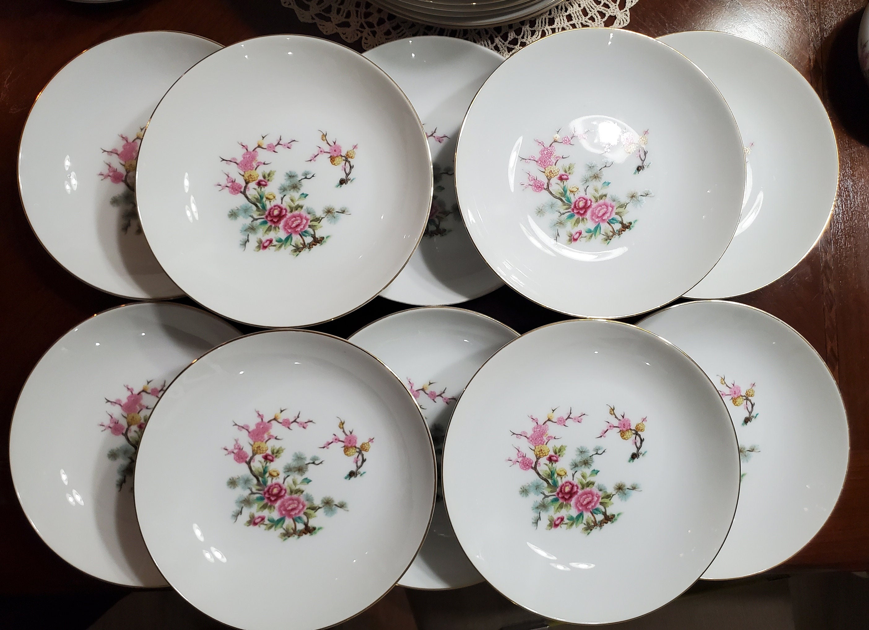 Vintage Circa 1945-1953 Harvan Fine China Japan Soup Bowls 7.5" Set of ...
