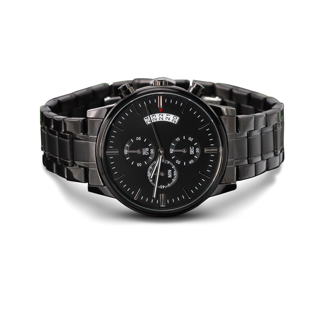 Men's Black Chronograph Watch / Anniversary /birthday Gift/ Chronograph ...