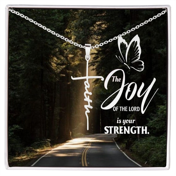 Faith Cross Necklace Message Card - Etsy