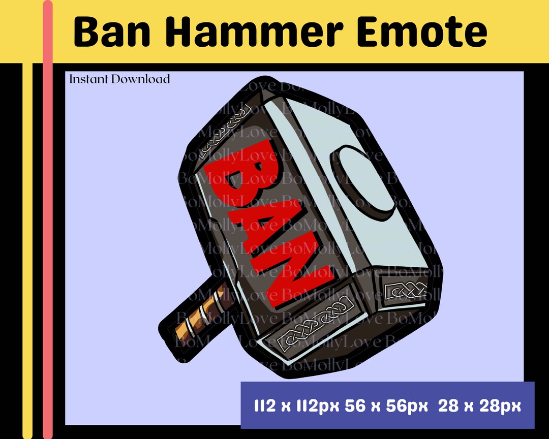 Ban Hammer Twitch Emote/discord Emote/youtube/streamer - Etsy