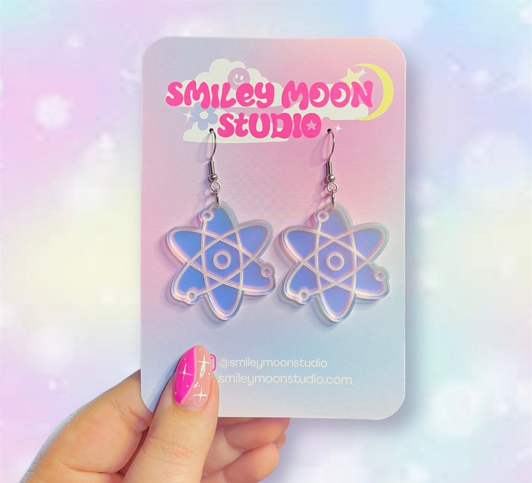Atom Acrylic Earrings Laser Cut Acrylic Science Gifts - Etsy