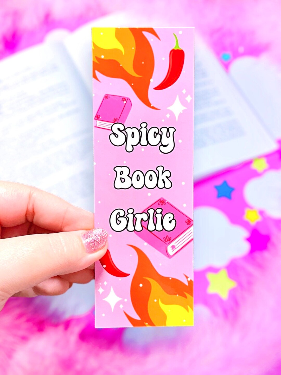 Spicy Book Girlie Bookmark, Bookmarks, Bookish Gift, Spicy Book Reader ...