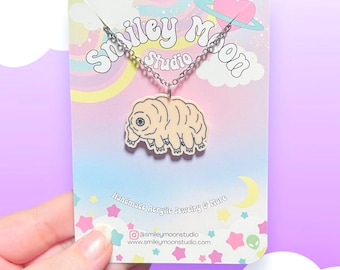 Tardigrade Necklace Water Bear Necklace, Pewter Tardigrade Pendant - Etsy
