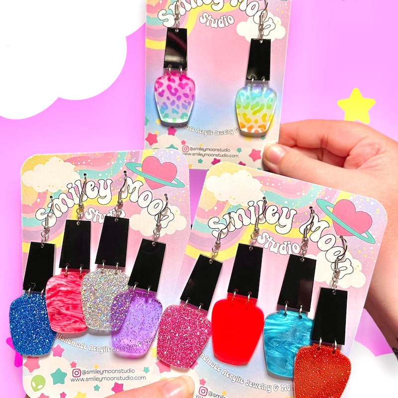 Nail Earrings - Etsy