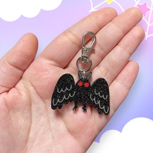 Mothman Keychain, Mothman Acrylic Keychain, Cryptid Gift, Mothman Gift ...