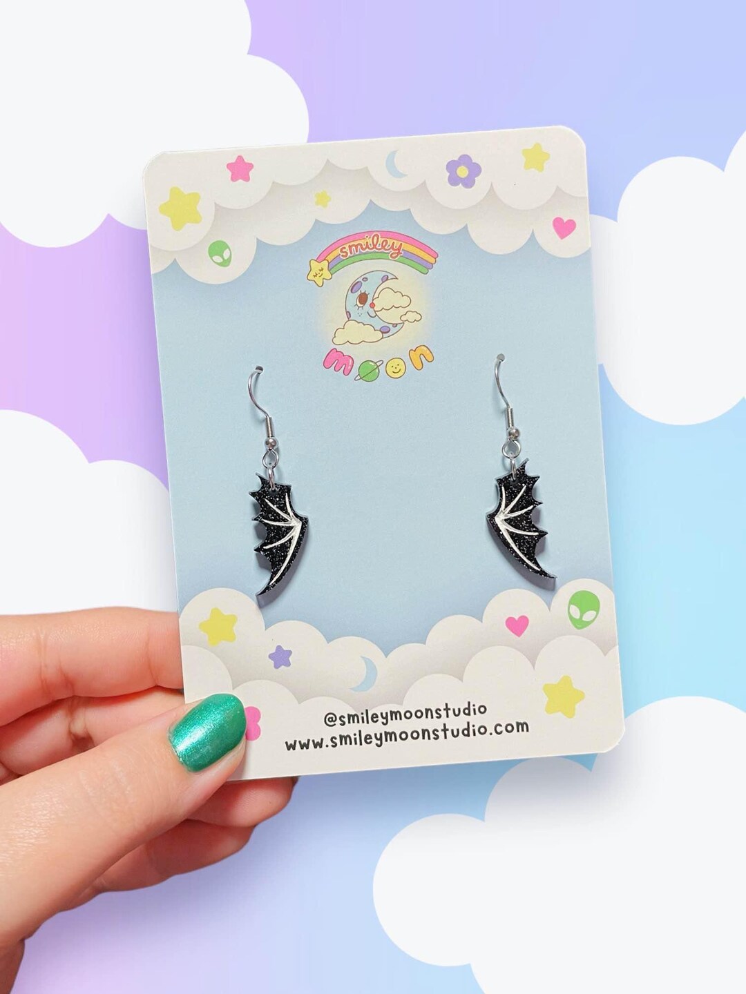 Mini Bat Wing Acrylic Earrings, Bat Earrings, Laser Cut Acrylic ...