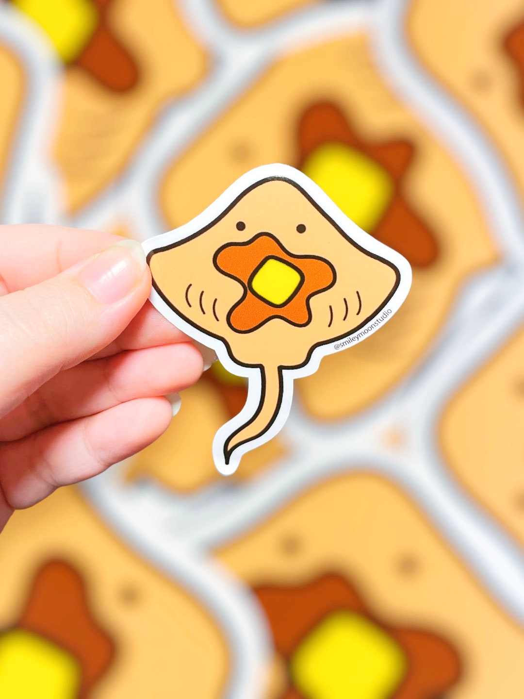 Sea Pancake Sticker, Stingray Sticker, Vinyl Sticker - Etsy