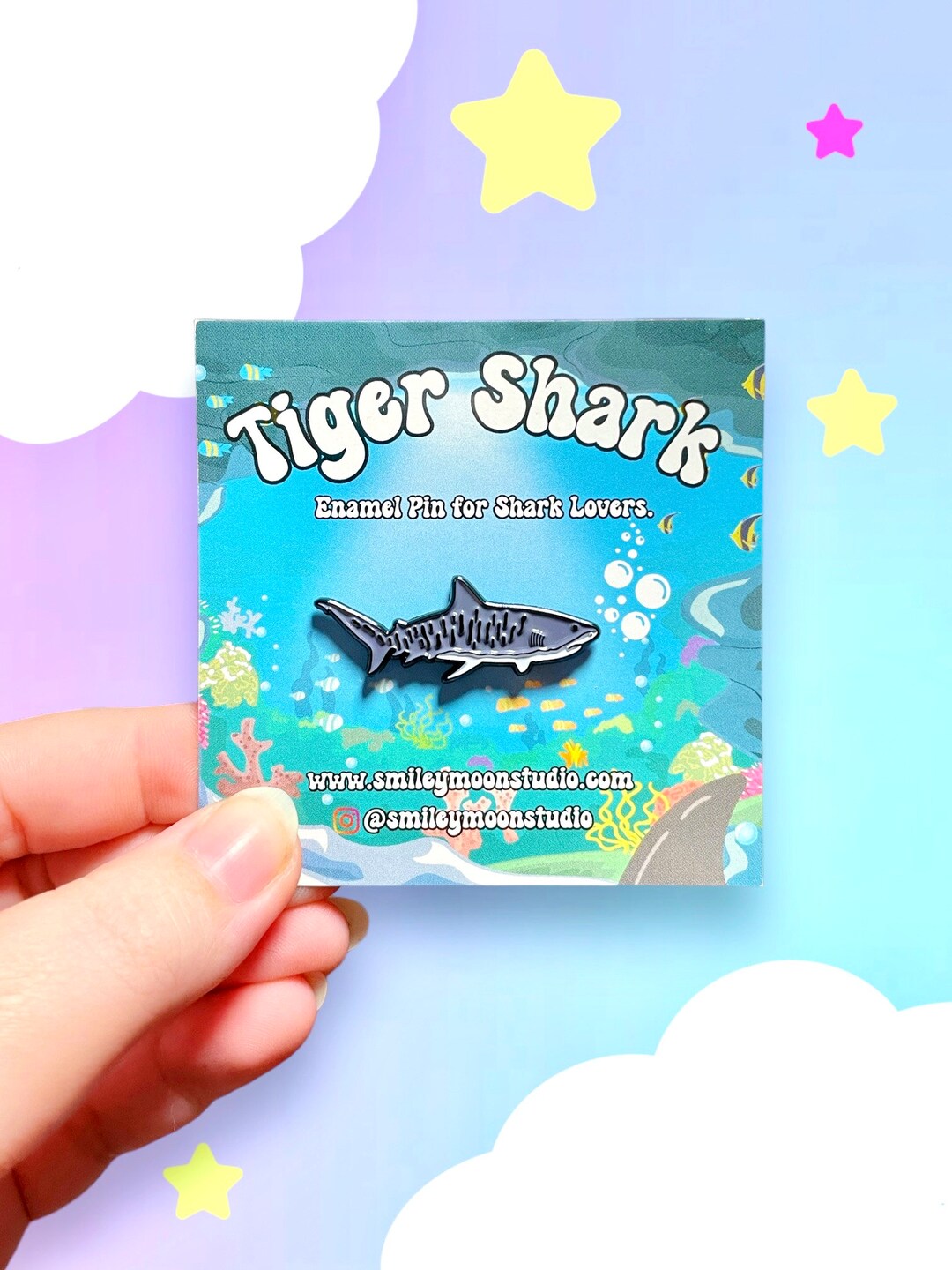 Tiger Shark Enamel Pin, Shark Enamel Pin - Etsy