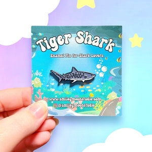 Tiger Shark Enamel Pin, Shark Enamel Pin - Etsy