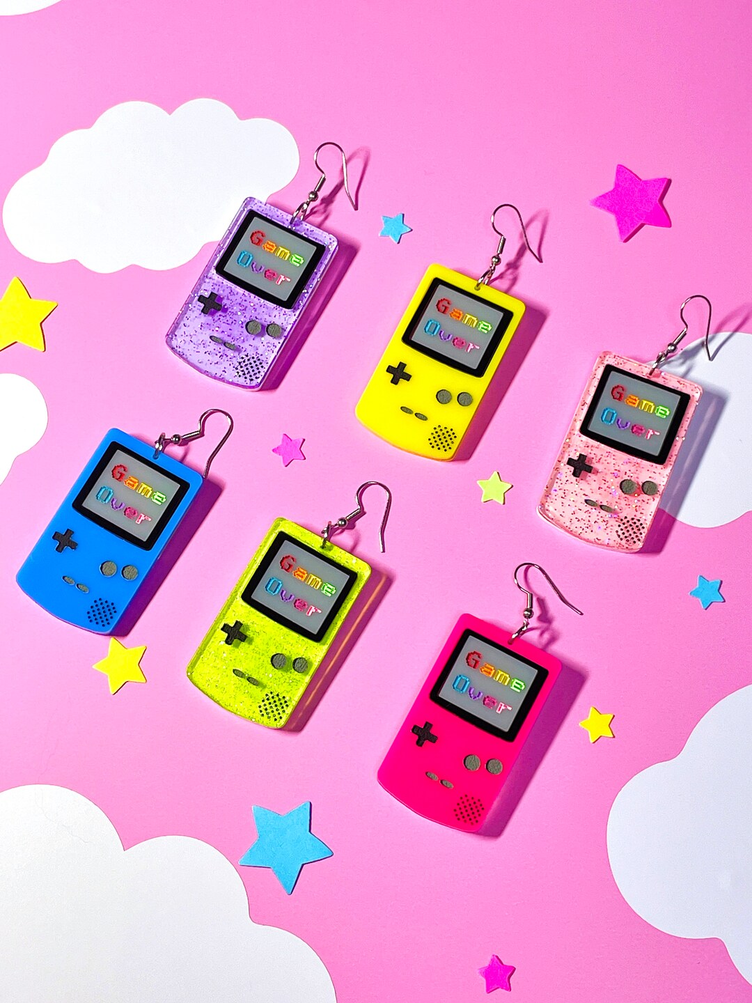 Nostalgic Videogame Acrylic Earrings, Laser Cut Acrylic Earrings, Y2k ...