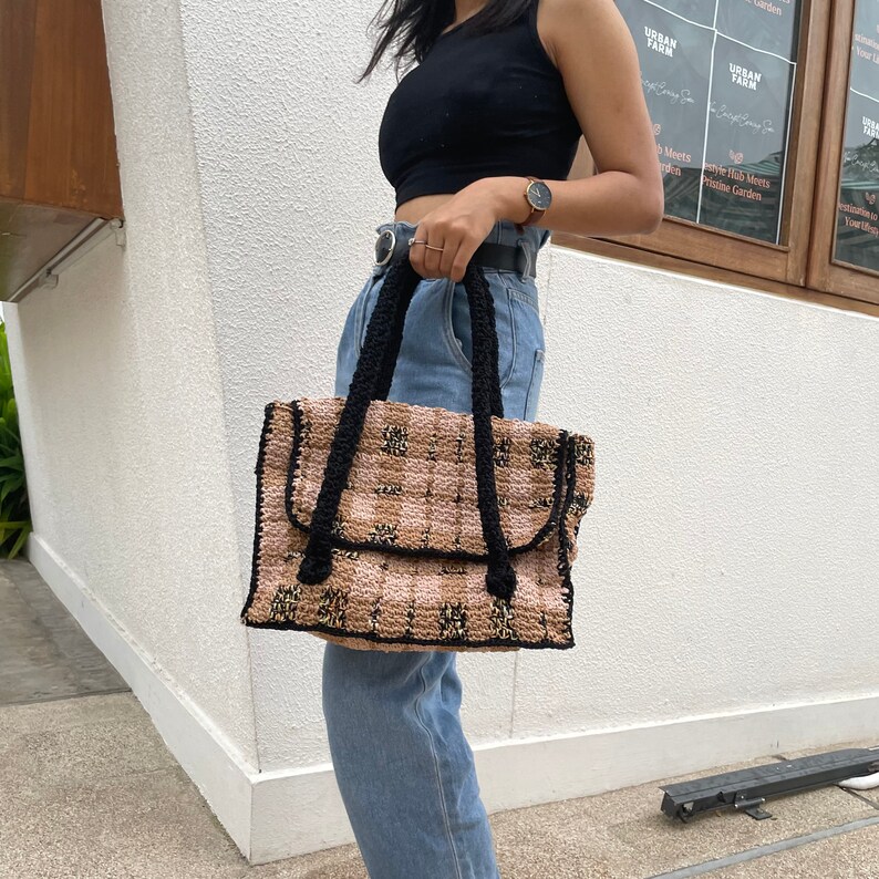 Crochet Bag Pattern | Amara Bag Crochet Pattern / Plaid Shoulder Bag - Etsy