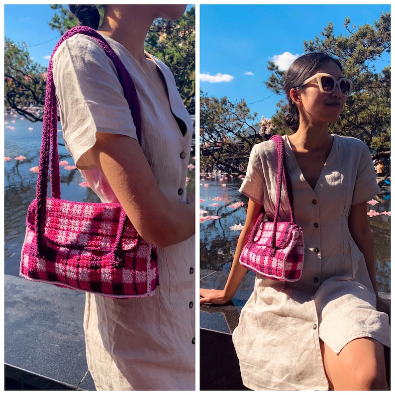 Crochet Bag Pattern | Amara Bag Crochet Pattern / Plaid Shoulder Bag - Etsy