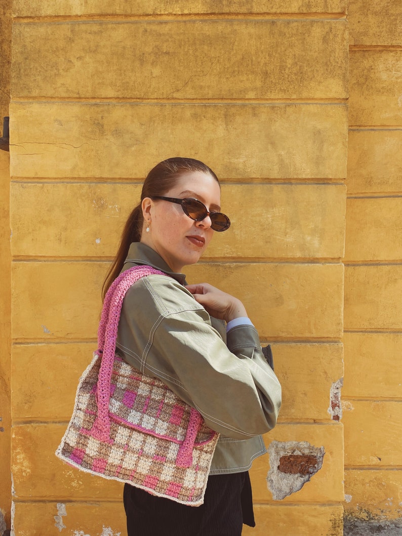 Crochet Bag Pattern | Amara Bag Crochet Pattern / Plaid Shoulder Bag - Etsy