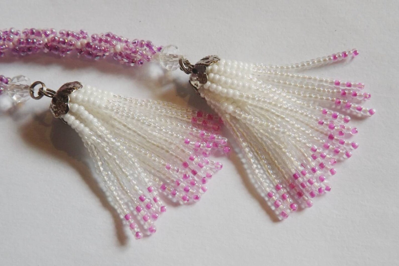 Bead Pendant with tassels Beaded jewelry Beaded Necklace | Etsy