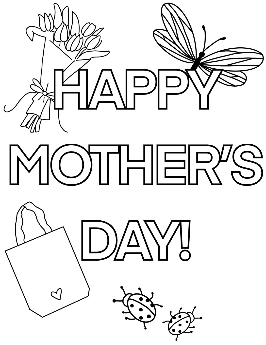 Spring/ Mothers Day Printable Coloring Pages - Etsy