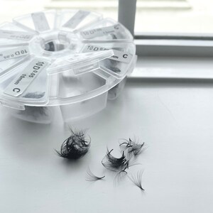 1000-1200 MIXED FANS Promade Size Loose Fans 4D 5D 8D 10D 14D & Curl C ...