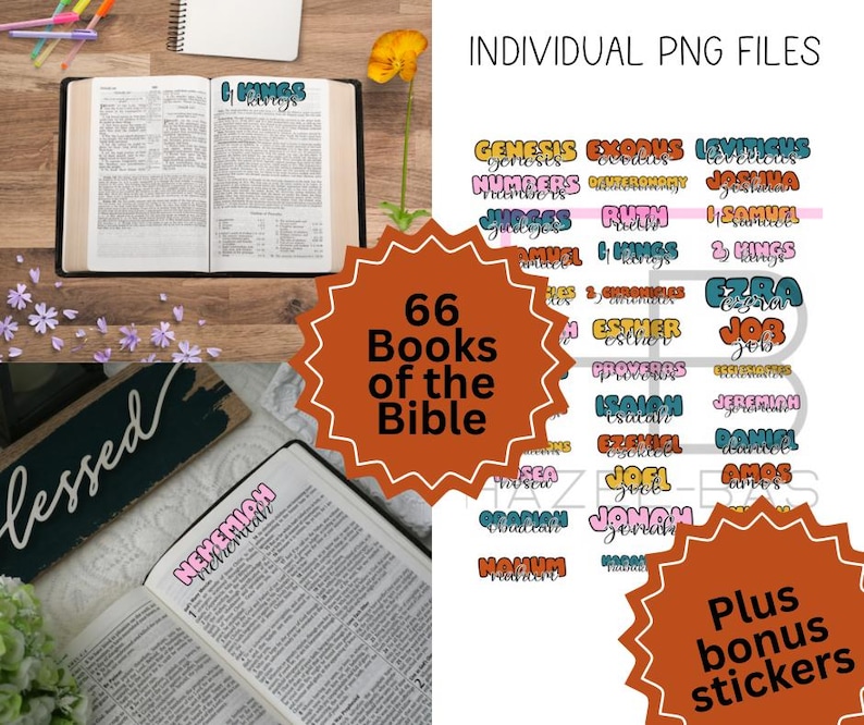 Books of the Bible Stickers for Bible Journaling Digital Download - Etsy