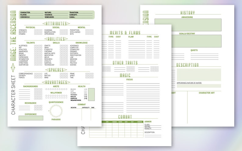 Mage: The Ascension Character Sheet Fillable PDF | Etsy Mage: The Ascension Character Sheet Fillable PDF | Etsy