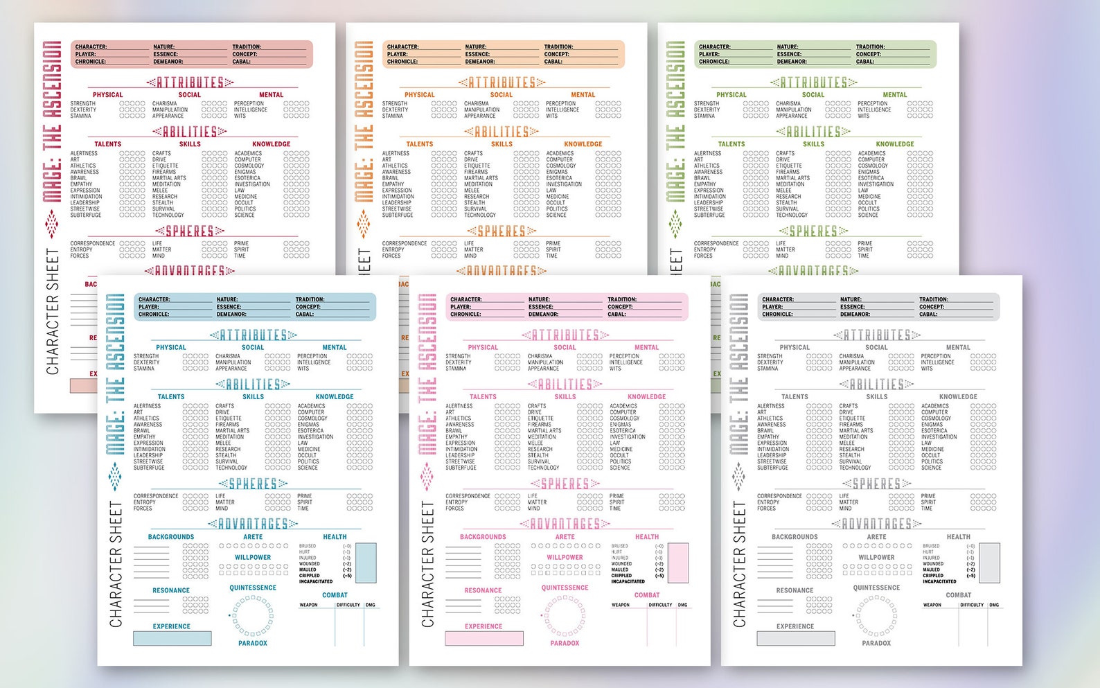 Mage: The Ascension Character Sheet Fillable PDF | Etsy Mage: The Ascension Character Sheet Fillable PDF | Etsy