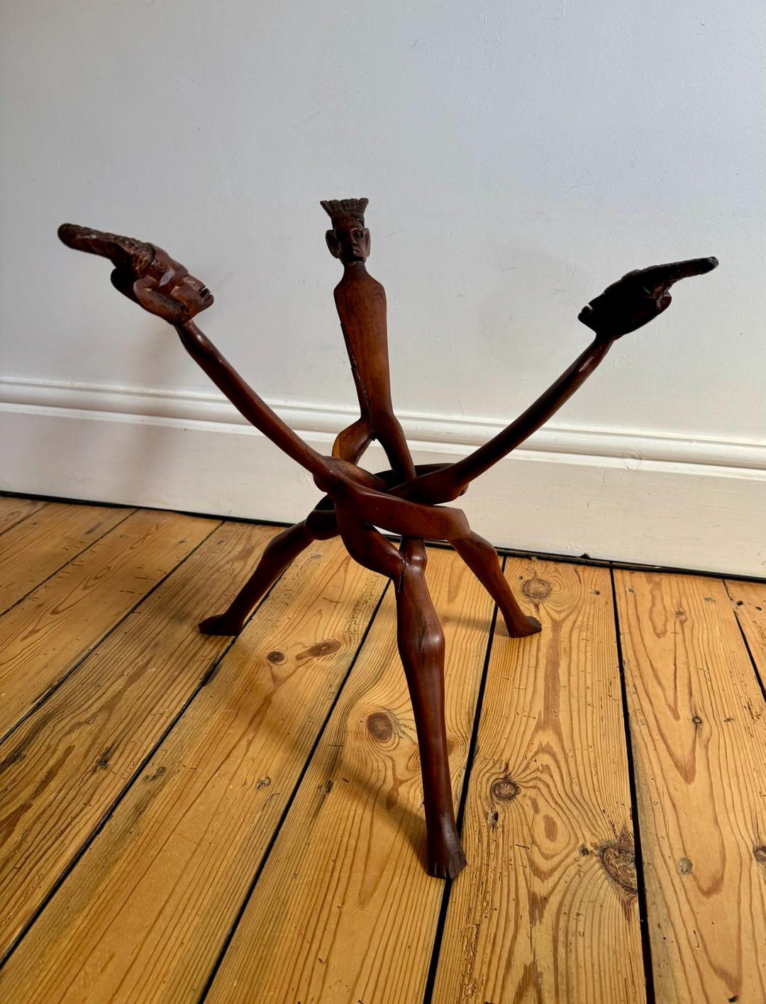 Large Vintage Interlocking Plant Stand Wooden Hand Carved Folding ...