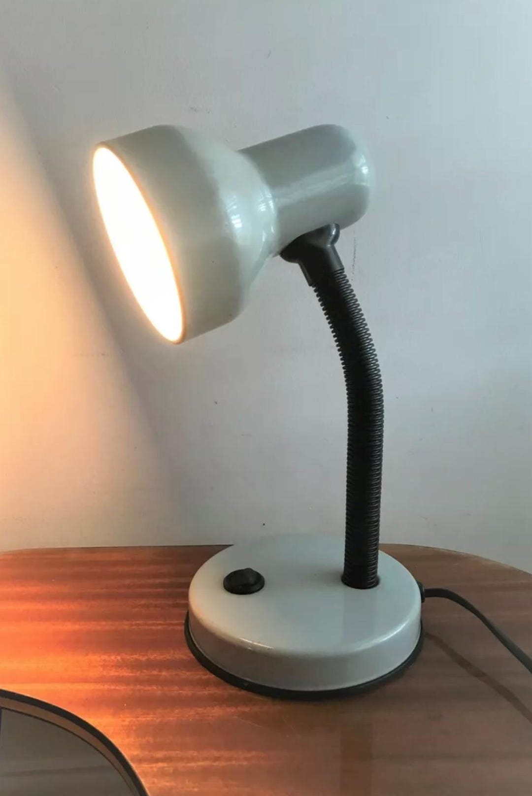 Vintage Metal Goose Neck Desk Lamp Grey Fully Working - Etsy