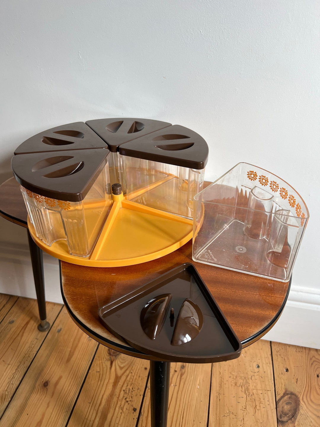 Vintage Lazy Susan Made in Italy Cosmoplast Orange/brown 1970s ...