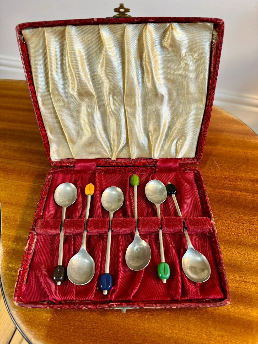 Art Deco Sipelia Nickel Silver Rainbow Coffee Bean Spoon Set - Etsy UK