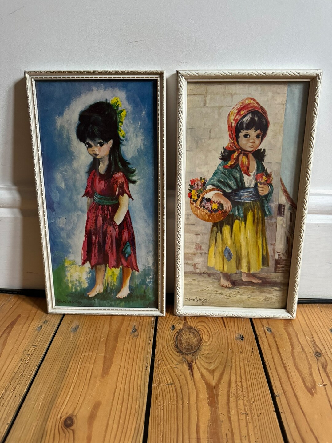 2x Vintage Kitsch Dallas Simpson Framed Pictures - Etsy UK