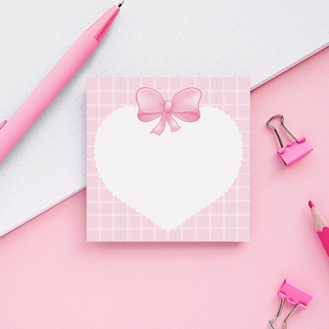 Notepad Coquette, Cute Notepad, Square Notepad, Planner Accessories ...