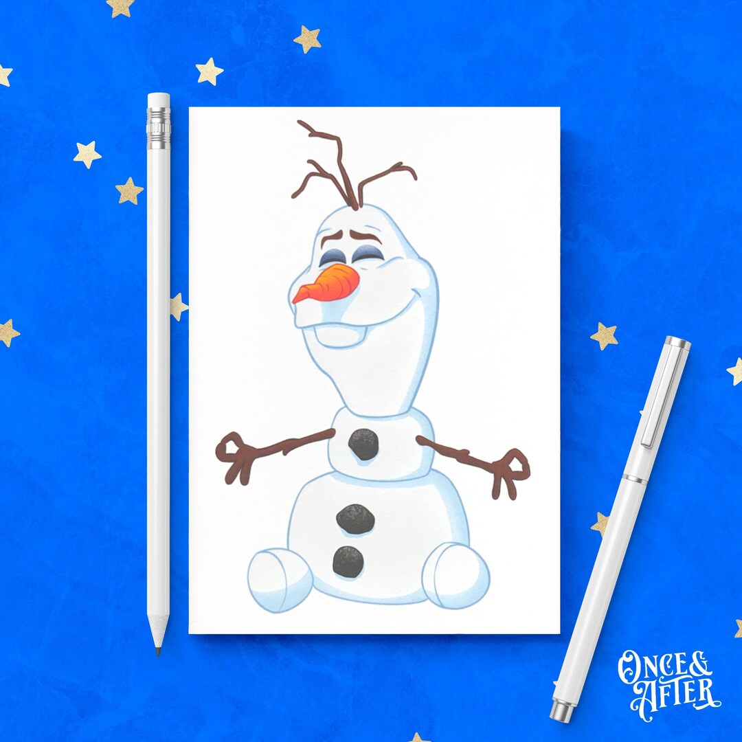 Frozen Olaf Zen Yoga Postcard | Hand-drawn Frozen Art Print | Disney A6 ...