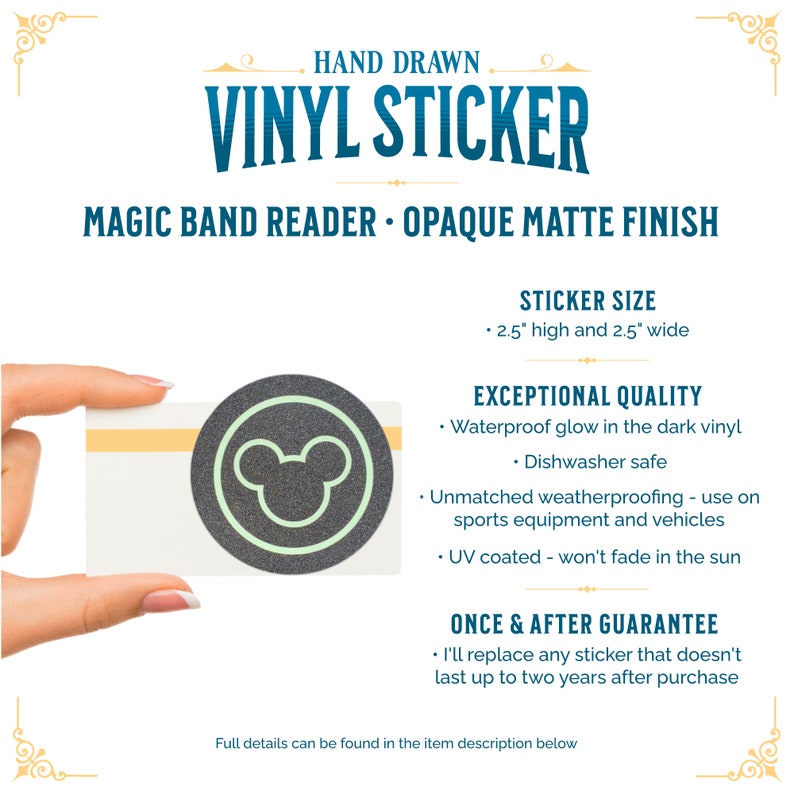 Magic Band Reader Glowing Sticker | Glow in the Dark Vinyl | Waterproof ...