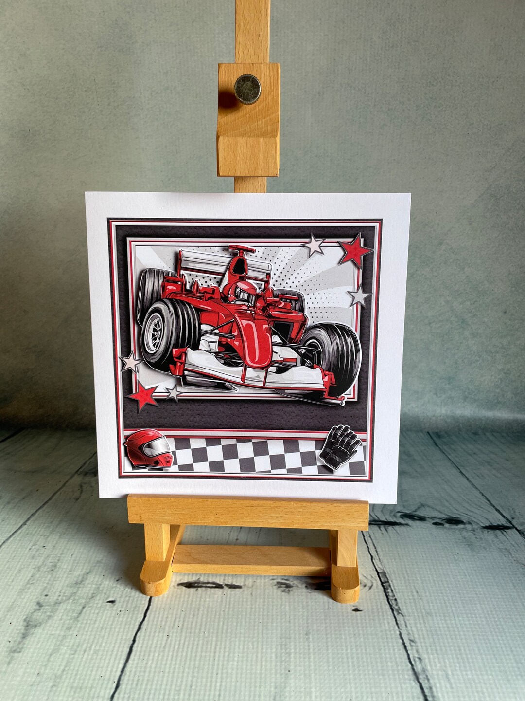 Racing Car Birthday Card, Any Age Card, Boys Birthday Card, Card ...