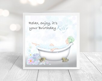 Spa Day Birthday Card | Etsy UK