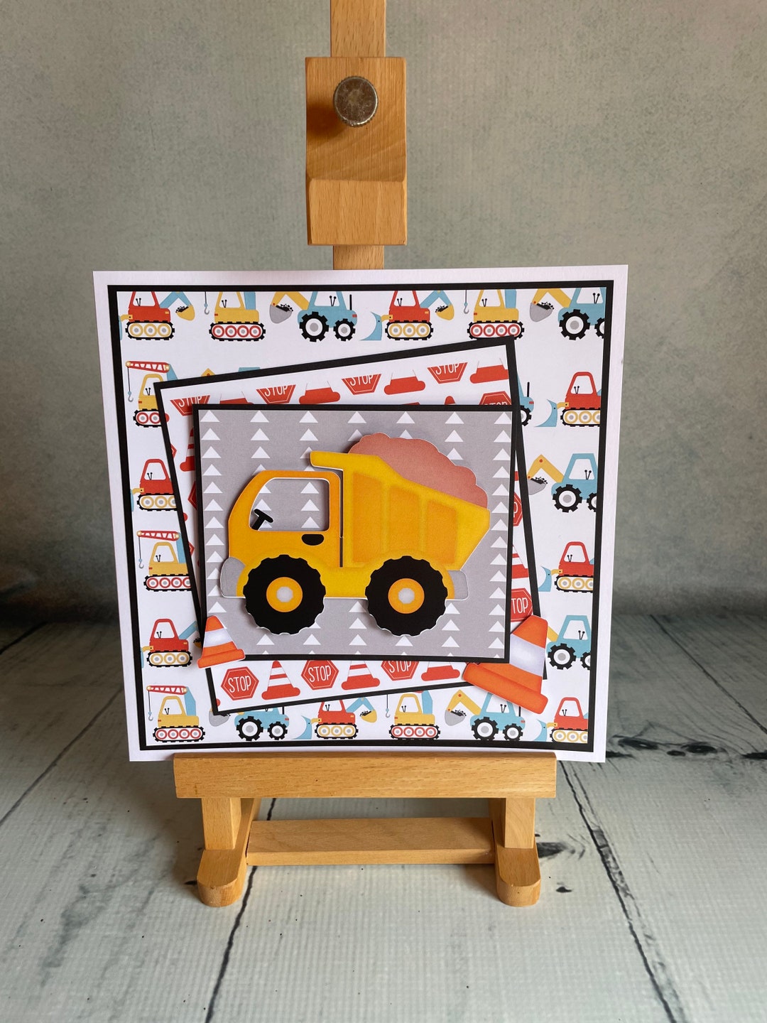 Childrens Digger Card Truck Birthday Card Boys Birthday Card Bob the ...