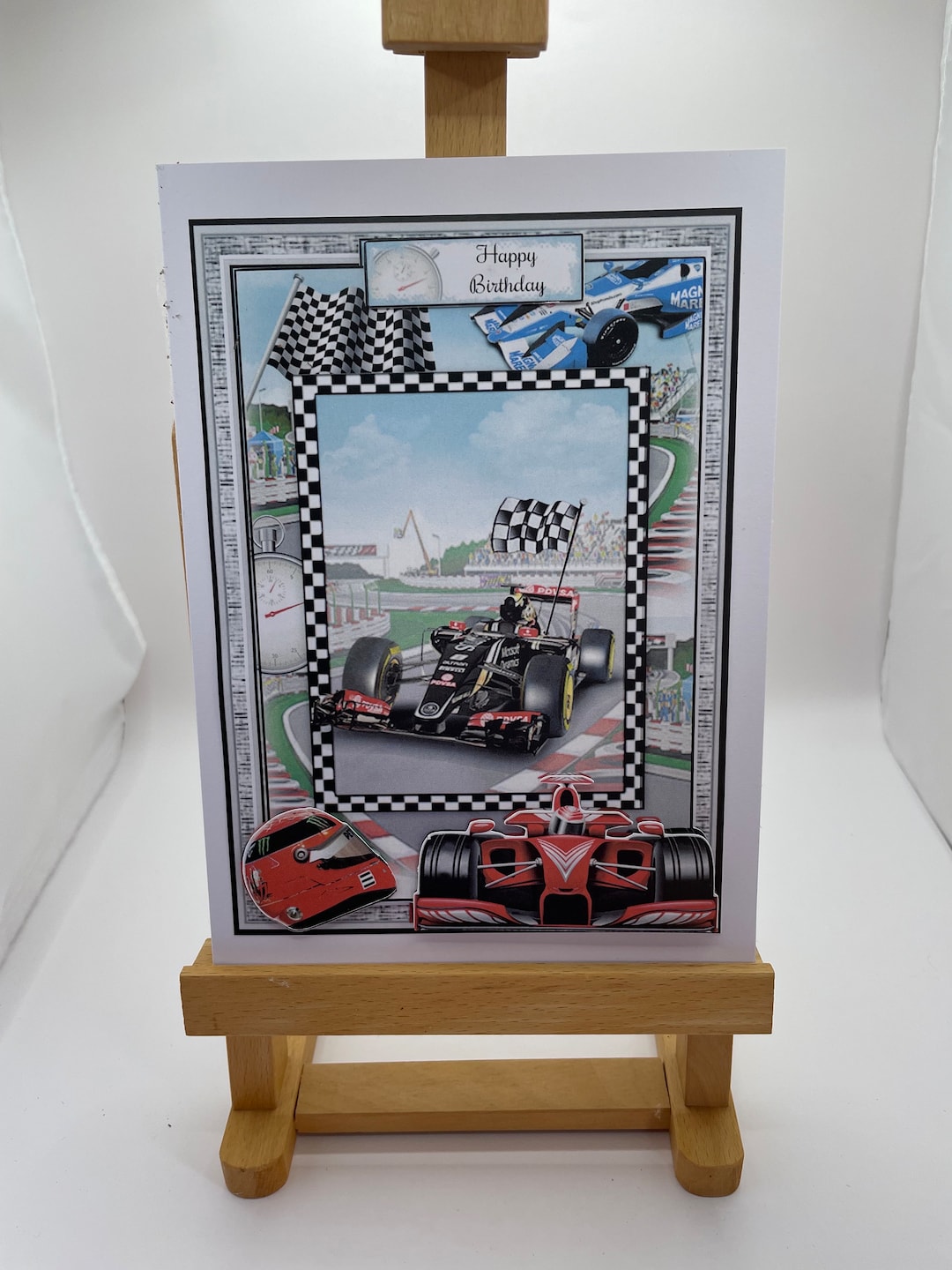 Racing Car Birthday Card, Any Age Card, Mens Birthday Card, Card ...