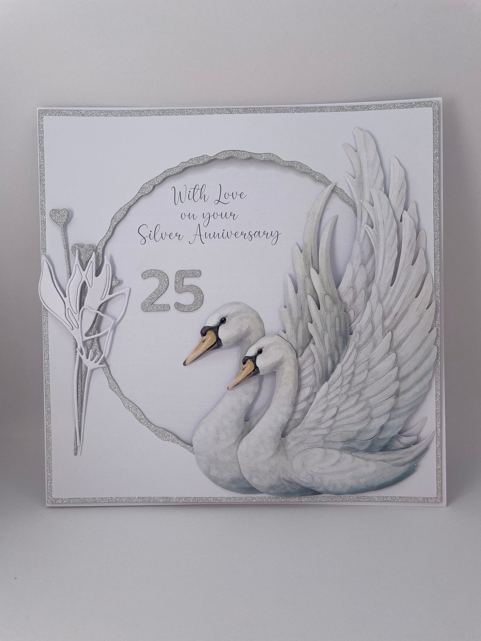 25th Wedding Card 25th Anniversary Card Silver Anniversary Card ...